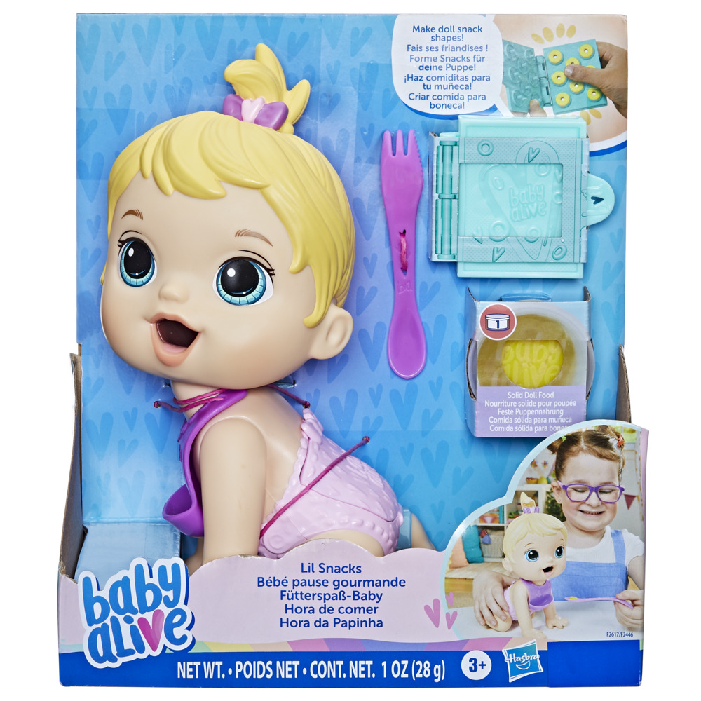 Baby Alive Lil Snacks Doll, Eats and "Poops," 8-inch Baby Doll with ...