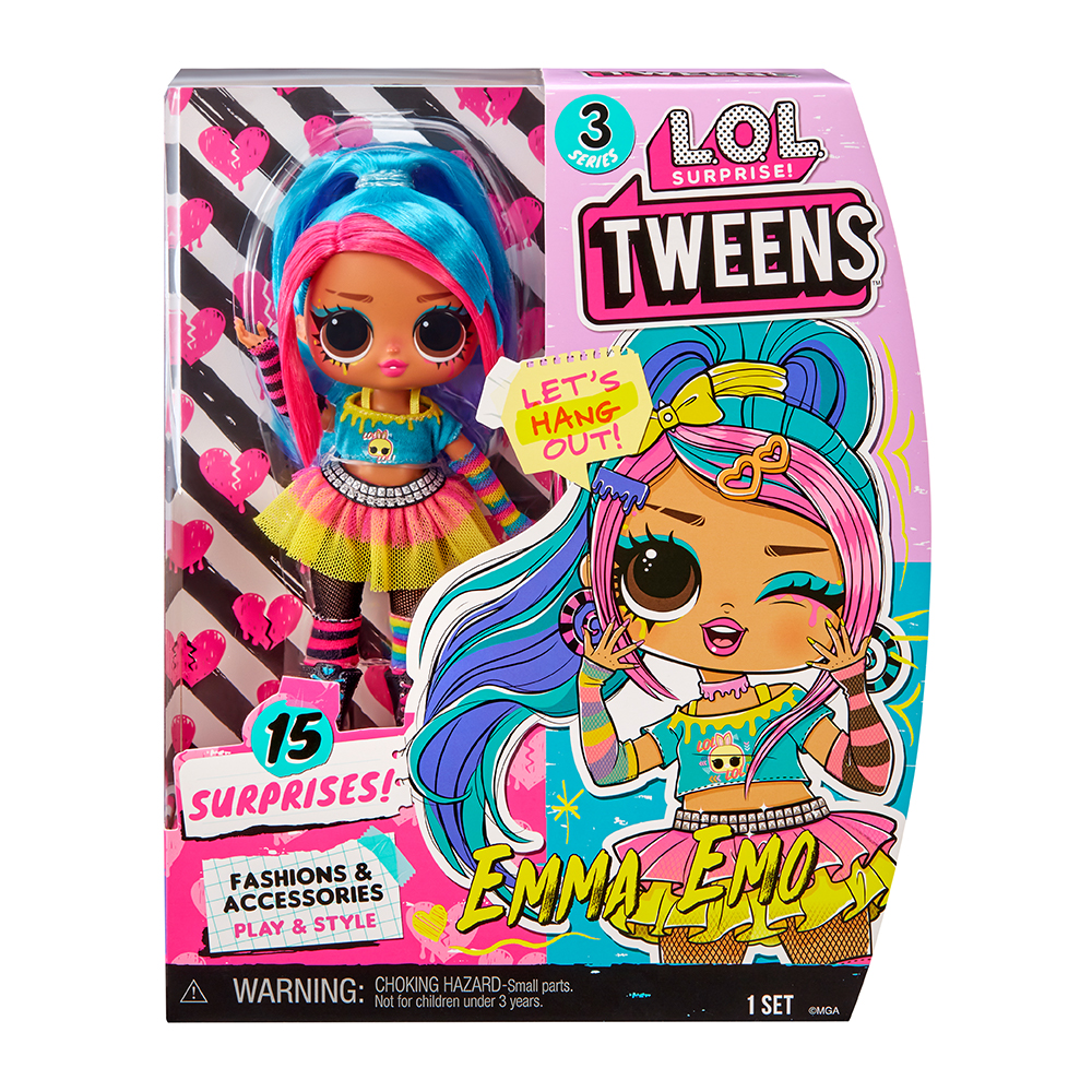 LOL Surprise Tween Series 3 Fashion Doll Emma Emo with 15 Surprises ...