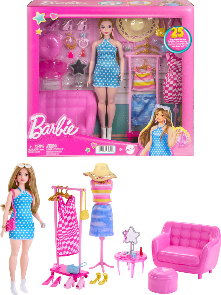 Barbie Doll and Fashion Set, Barbie Clothes with Closet Accessories - R ...