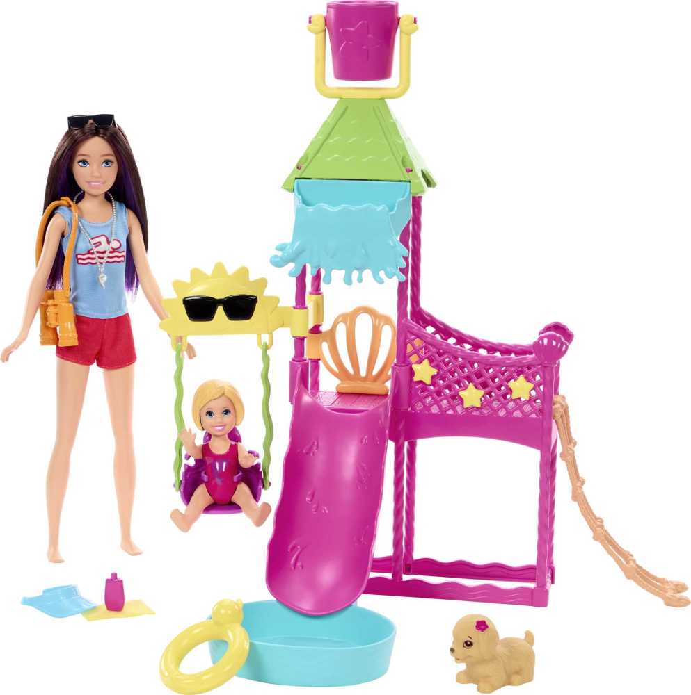 Barbie Toys, Skipper Doll and Waterpark Playset with Working Water ...