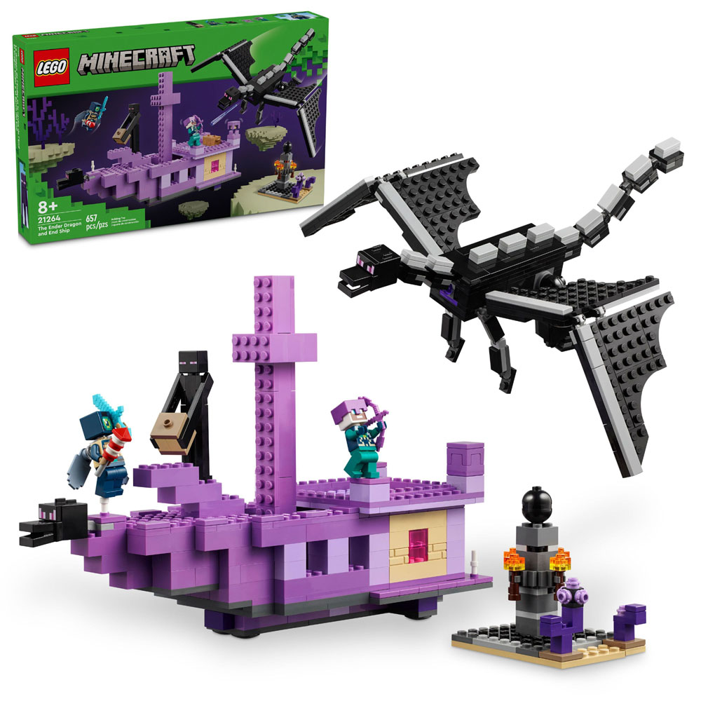 LEGO Minecraft The Ender Dragon and End Ship Video-Game Adventure Toy ...
