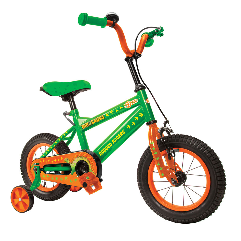 Rugged Racer 12 Inch Kids Bike with Training Wheels- Dinosaur - English ...