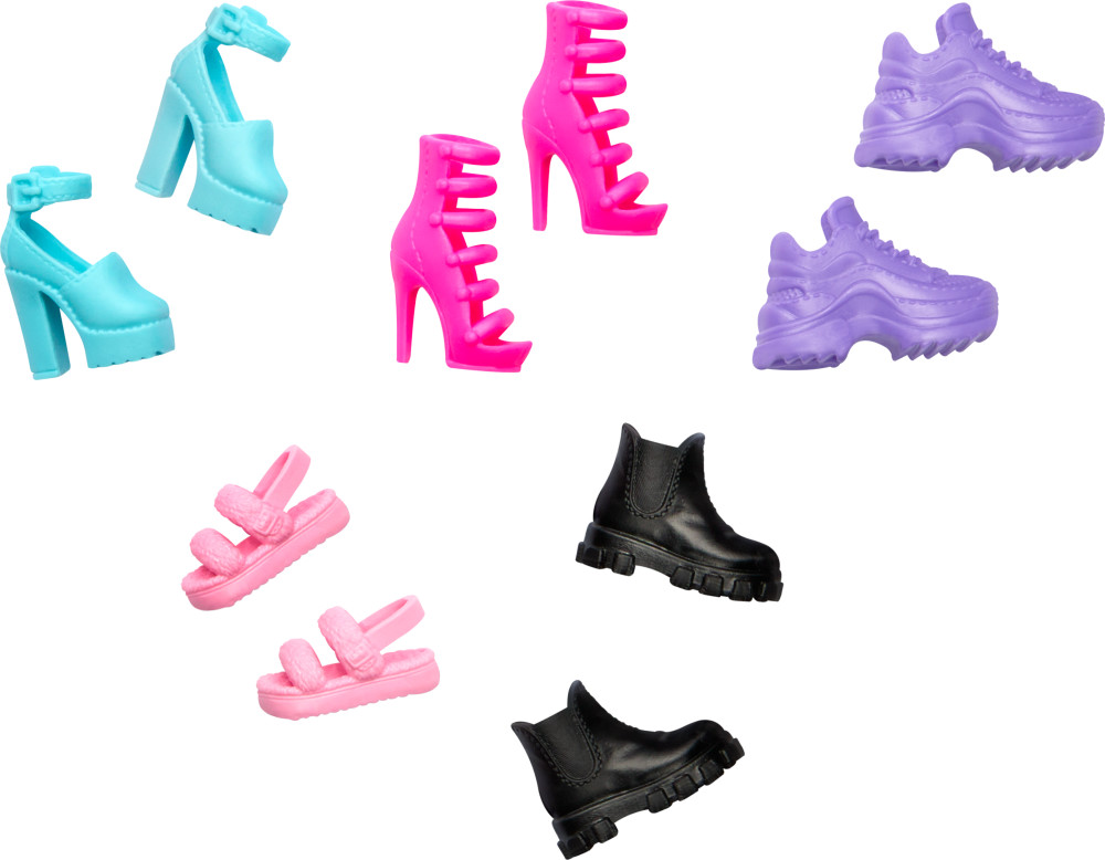 Barbie Doll Accessories, 5 Pairs of Shoes Including Heels, Sneakers ...