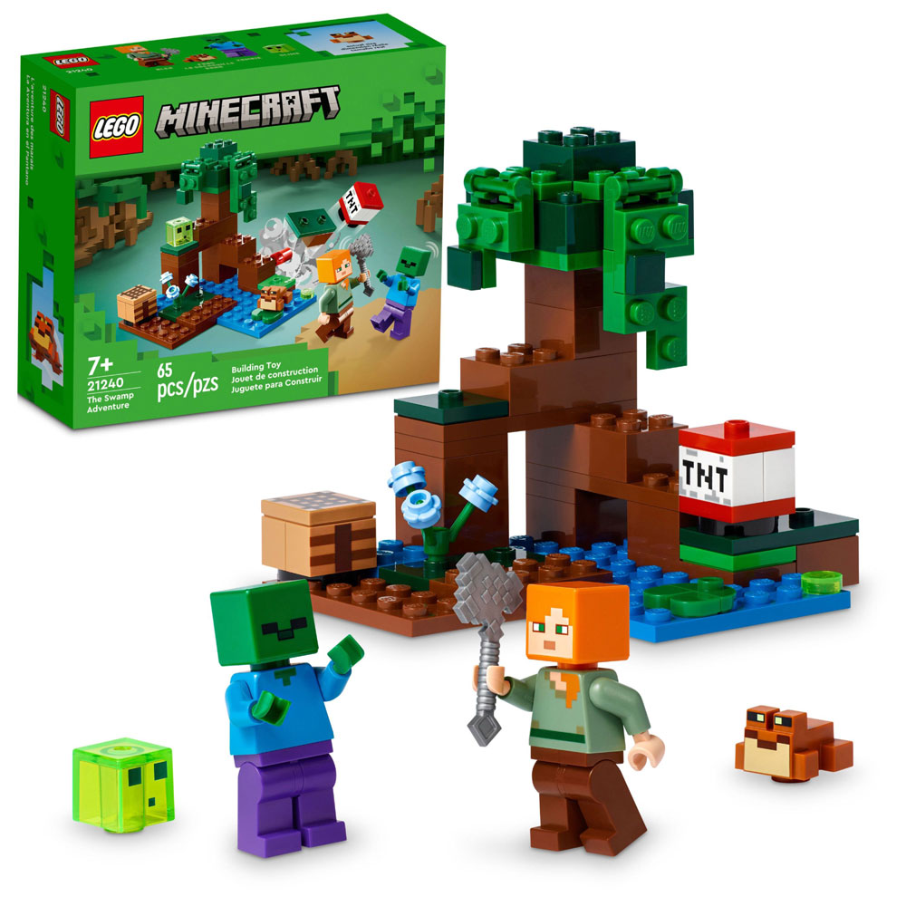 LEGO Minecraft The Swamp Adventure 21240 Building Toy Set (65 Pieces ...