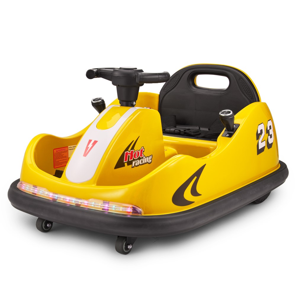 Voltz Toys Bumper Car Rectangular 360 Rotation with Remote, Yellow ...