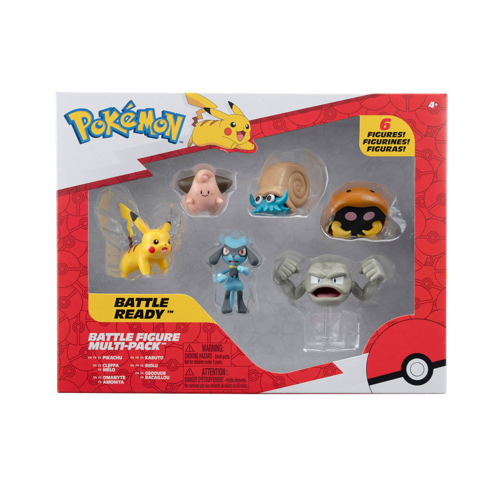 Pokémon Battle Figure Multipack 6-Pack - Pikachu #1, Cleffa, Riolu ...