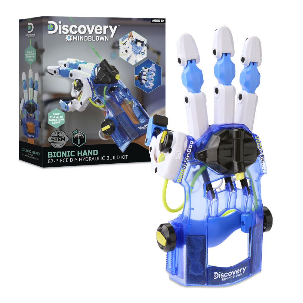 Discovery #Mindblown Bionic Hand 87-Piece DIY Hydraulic Build Kit ...