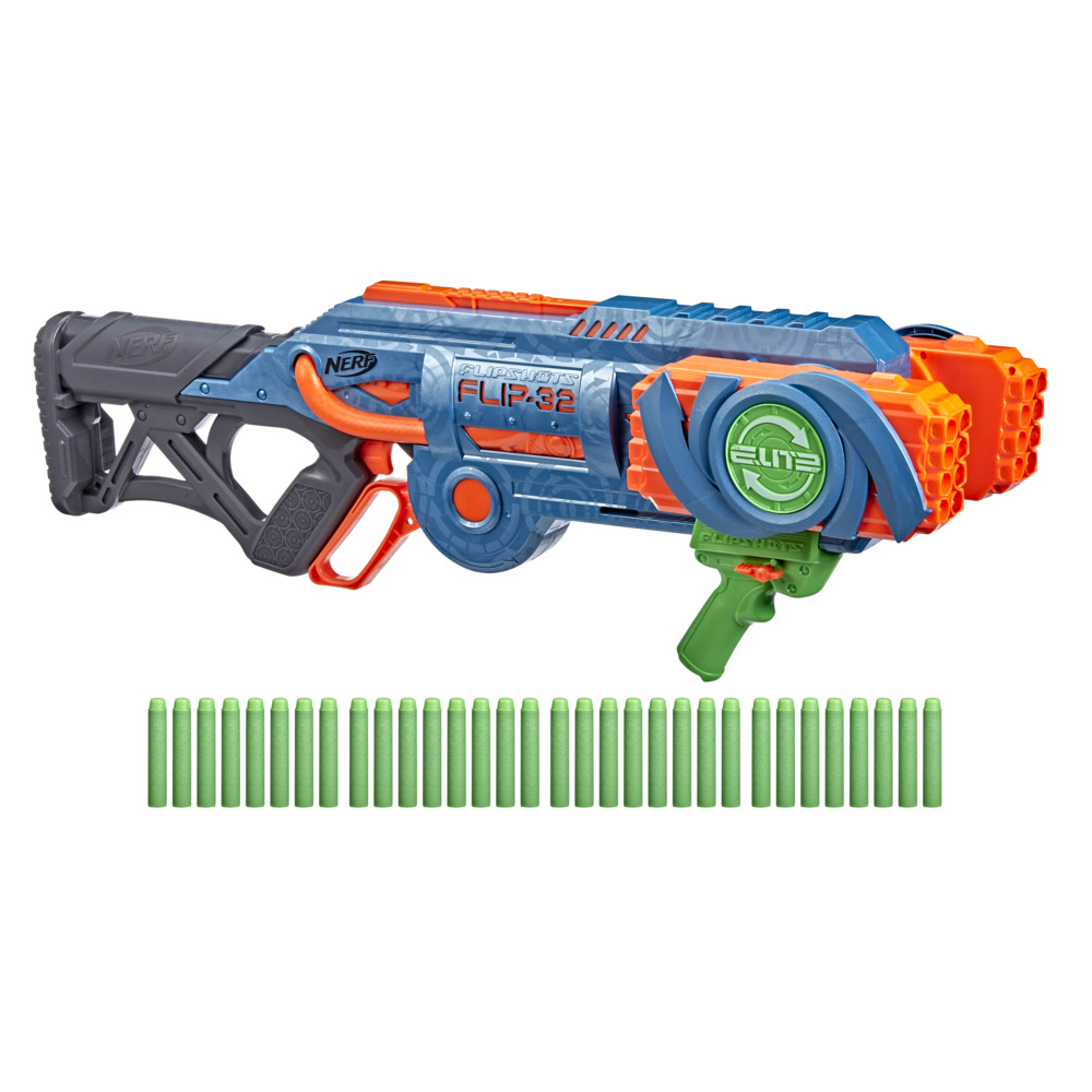 Nerf Elite 2.0 Flipshots Flip-32 Blaster with 32 Dart Barrels That Flip ...