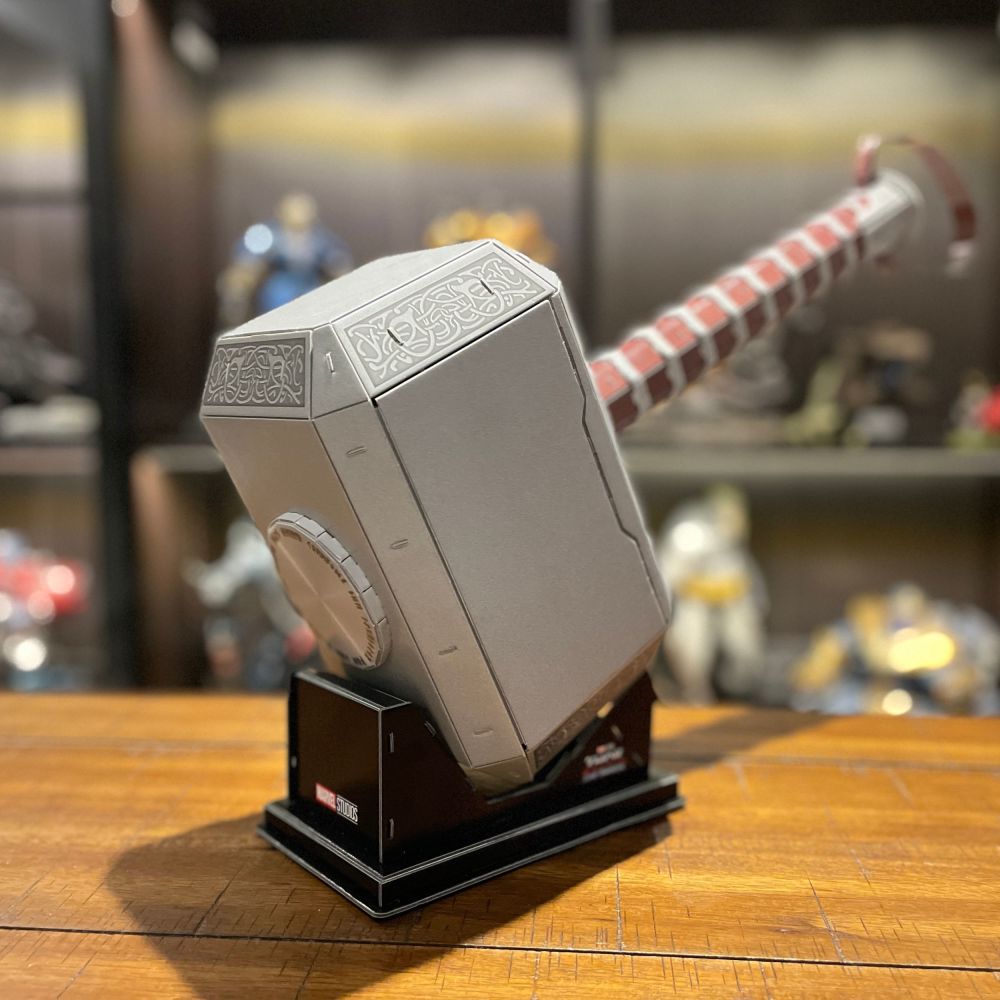 4D Build, Marvel Studios Thor's Hammer Mjolnir, 3D Paper Model Kit, 84 Piece Paper Model Kit ...