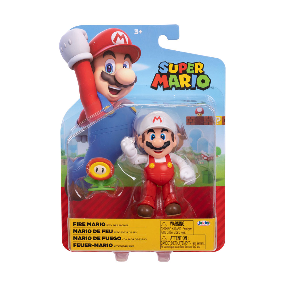 Super Mario 4 Inch Figure - Fire Mario with Fire Flower | Toys R Us Canada